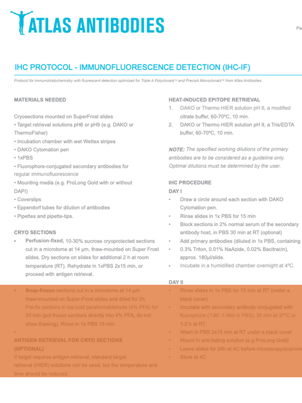 IHC Protocol – IF detections (TSA) Atlas Antibodies